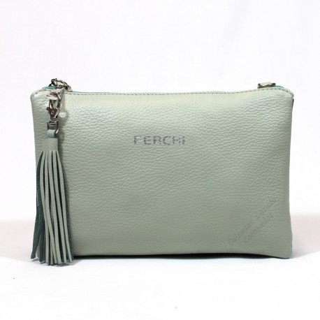 Ferchi - Bolso bandolera pequeña de piel en color verde menta. Ferchi ...